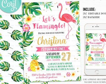 Flamingo Pineapple Birthday - Etsy