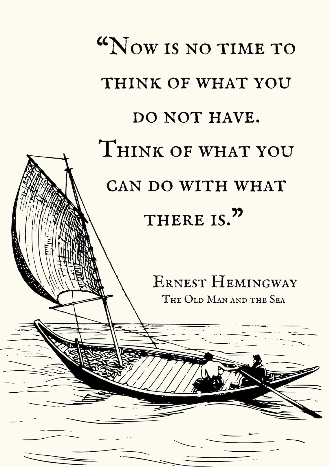 Ernest Hemingway, the Old Man and the Sea, Quote, Digital Print, Wall ...