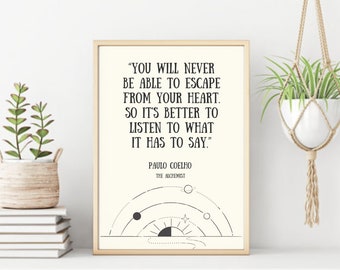 The Alchemist by Paulo Coelho, Printable Book Cover, Literary Poster ...