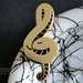 Treble Clef Pin / TREBLE CLEF SNAKE Music Pin / Shiny Gold and Black ...