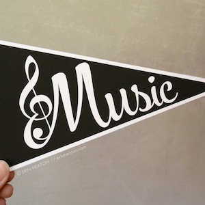 Music Party Decor / Printable MUSIC and BRAVO Pennant Flags / PDF ...