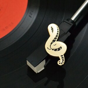 Treble Clef Pin / TREBLE CLEF SNAKE Music Pin / Shiny Gold and Black ...