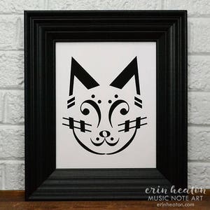 Music Note Art Print / CAT #2 Music Art Print - 5x7, 8x10, 11x14 Art ...