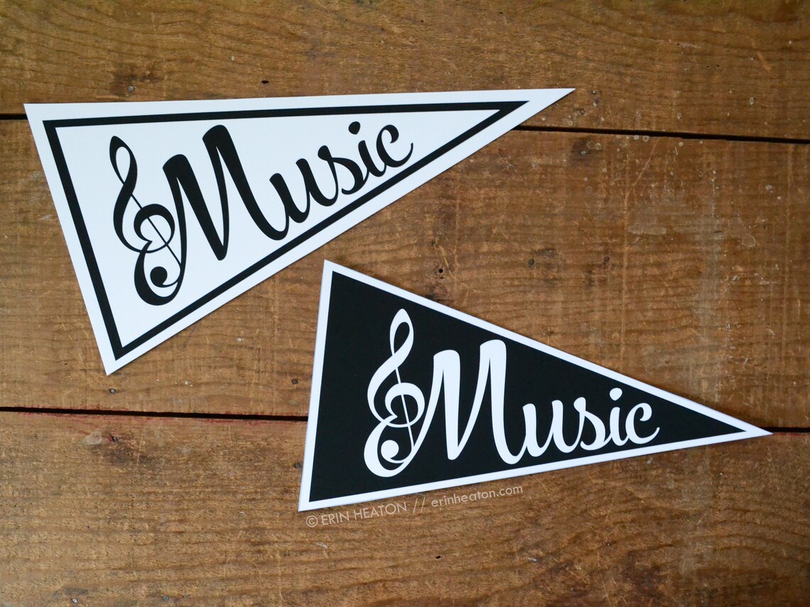Music Party Decor / Printable MUSIC and BRAVO Pennant Flags / PDF ...