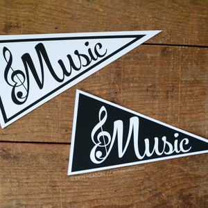 Music Party Decor / Printable MUSIC and BRAVO Pennant Flags / PDF ...
