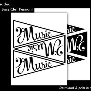 Music Party Decor / Printable MUSIC and BRAVO Pennant Flags / PDF ...