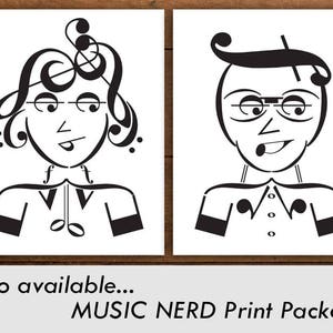Music Artwork / MUSIC NERD 5x7, 8x10, 11x14 Music Note Art Print ...