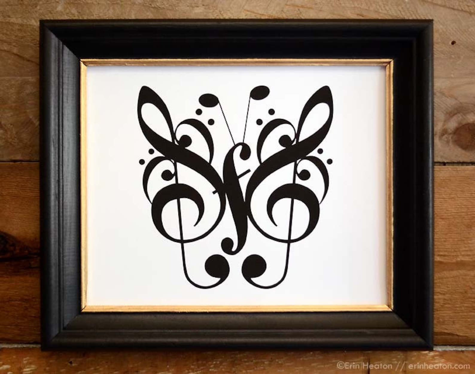 Treble Clef / BUTTERFLY #2 Music Art Print - 5x7, 8x10, 11x14 Fine Art ...