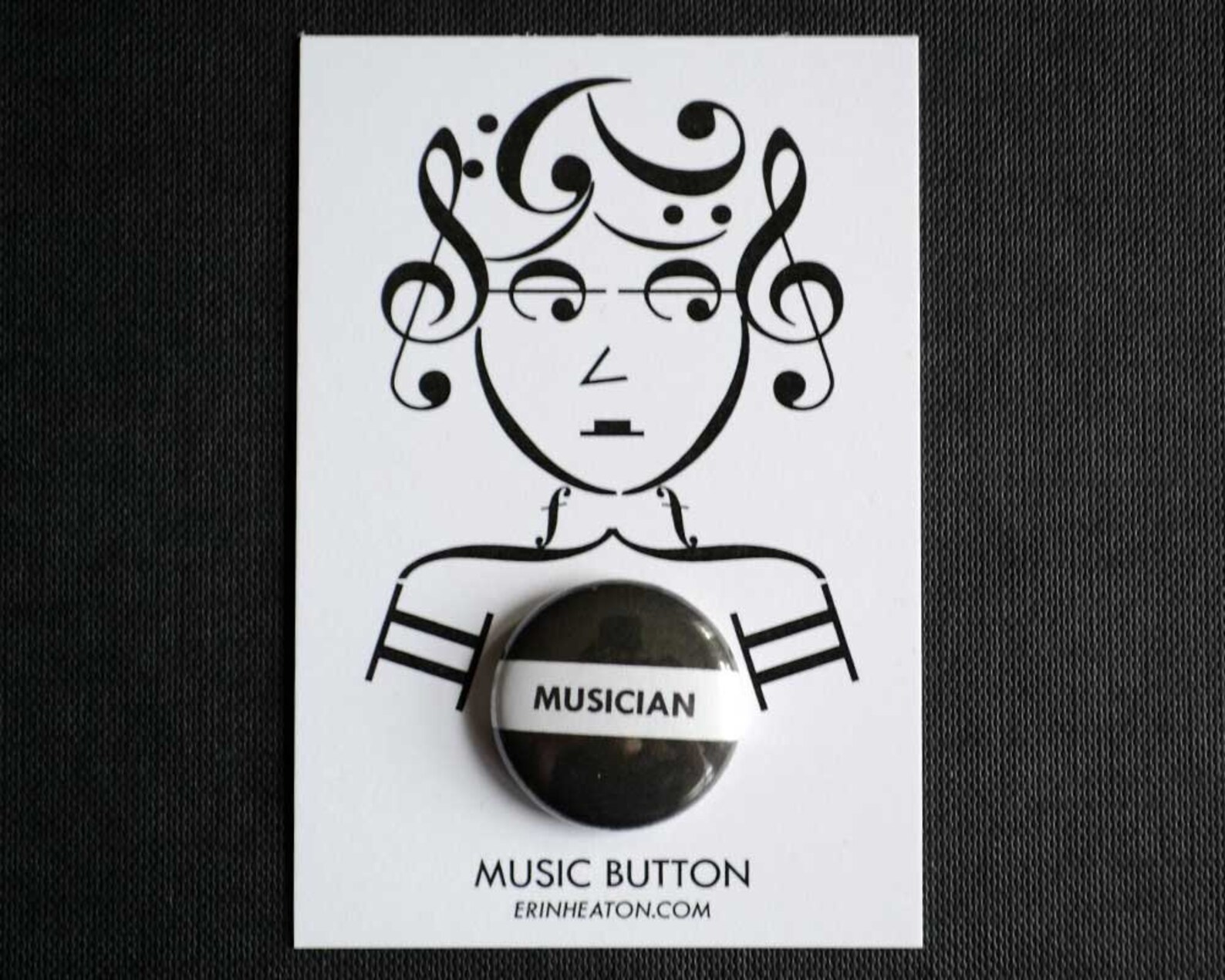 MUSICIAN Pin / Black and White Music Button / Music Student | Etsy