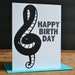 TREBLE CLEF SNAKE Birthday Card / Musician Birthday Card / Musical ...