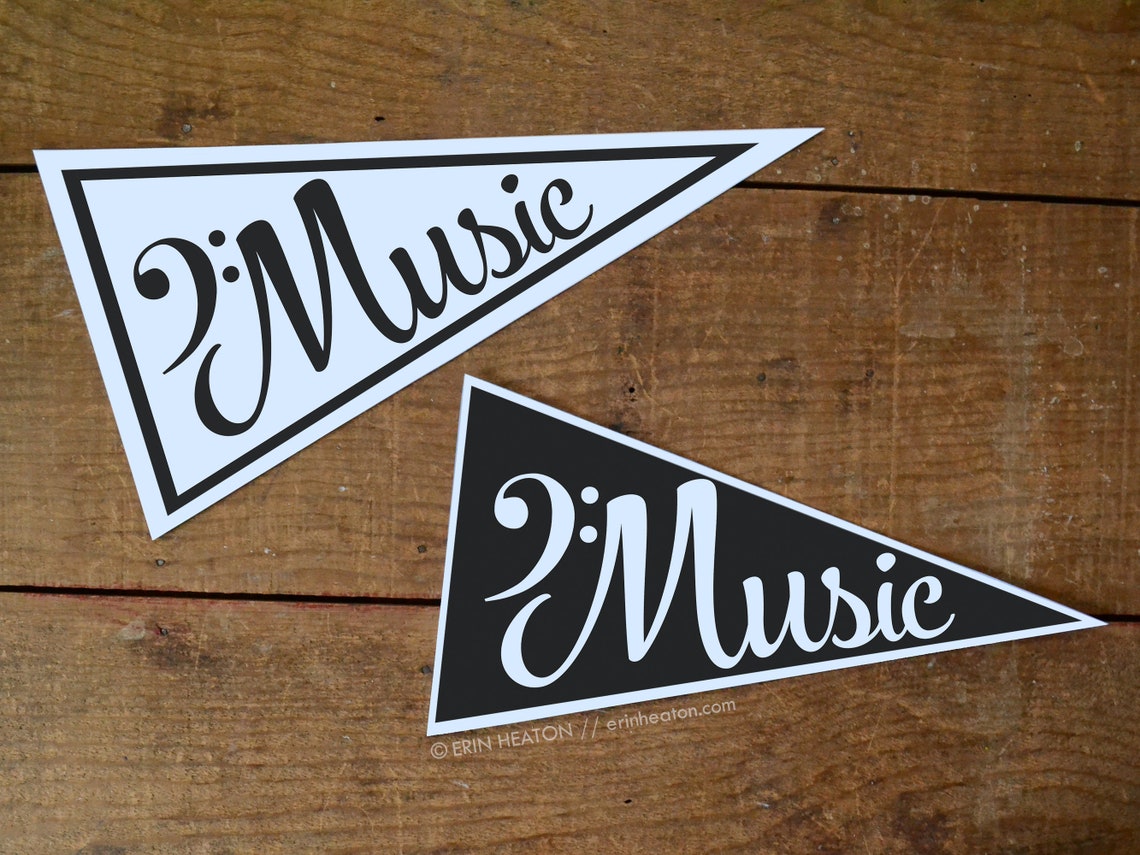 Music Party Decor / Printable MUSIC and BRAVO Pennant Flags / - Etsy