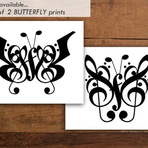 Treble Clef / BUTTERFLY #2 Music Art Print - 5x7, 8x10, 11x14 Fine Art ...