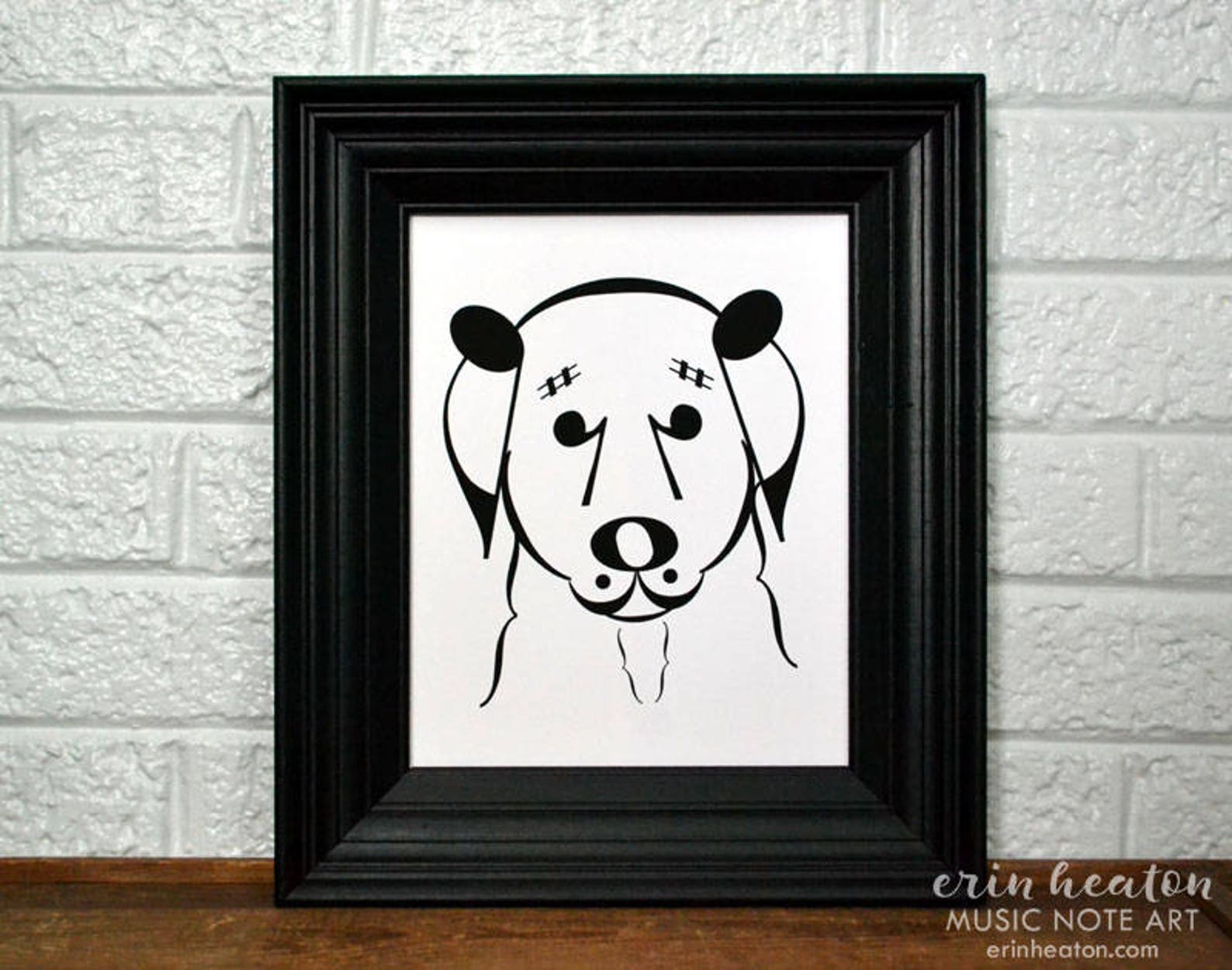 Musical Gift / BELLE Dog Music Note Art Print 5x7 8x10 - Etsy