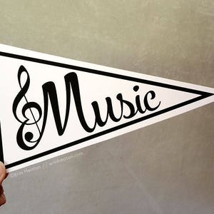 Music party decor / Printable MUSIC and BRAVO pennant flags / | Etsy