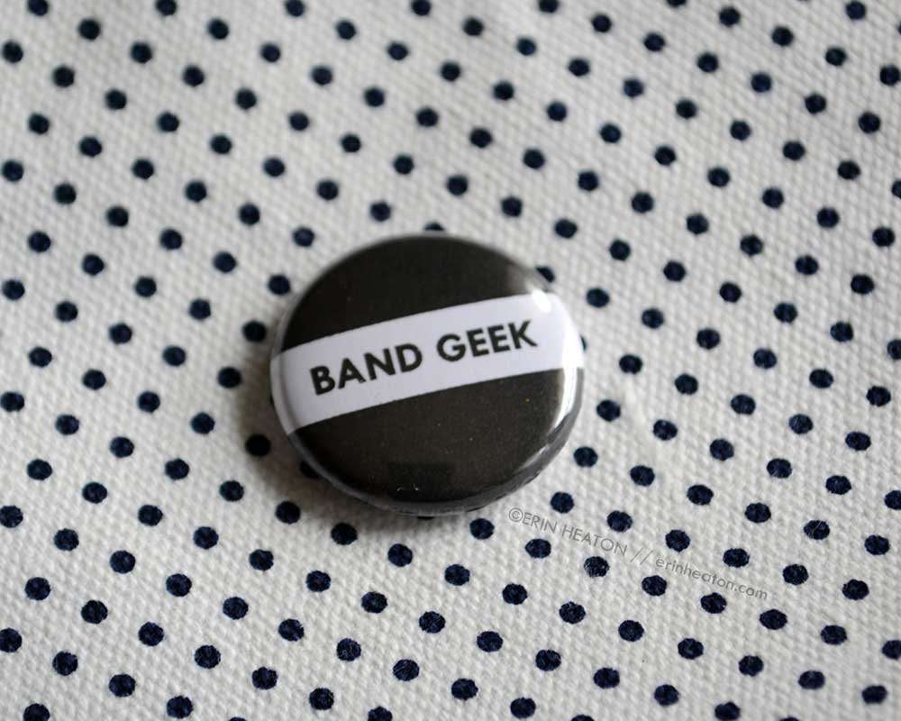 BAND GEEK pin / Black and white music button / Musician gift / | Etsy
