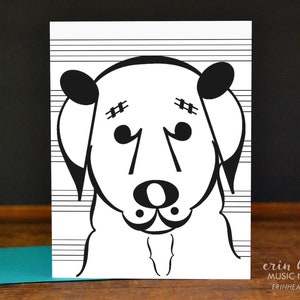Music Note Cards / Set of 8 DOG Music Note Greeting Cards / Music Gift ...