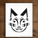Music Note CAT Art Prints 5x7 8x10 11x14 Set of 2 Black - Etsy