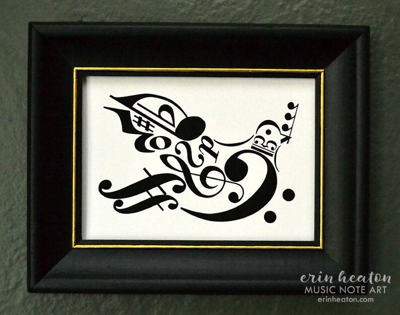 PEACE DOVE Music Note Art Print / Available in 5x7 8x10 - Etsy