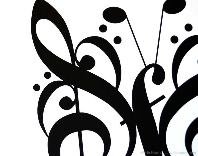 Treble Clef / BUTTERFLY #2 Music Art Print - 5x7, 8x10, 11x14 Fine Art ...