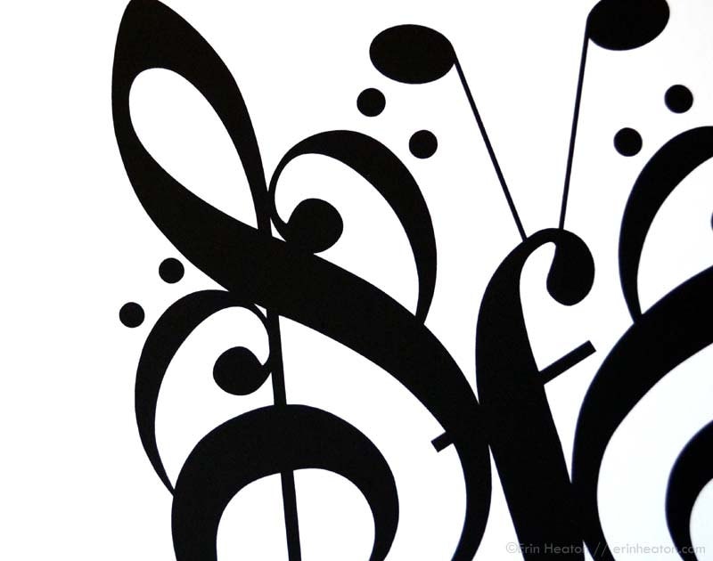 Treble Clef / BUTTERFLY #2 Music Art Print - 5x7, 8x10, 11x14 Fine Art ...