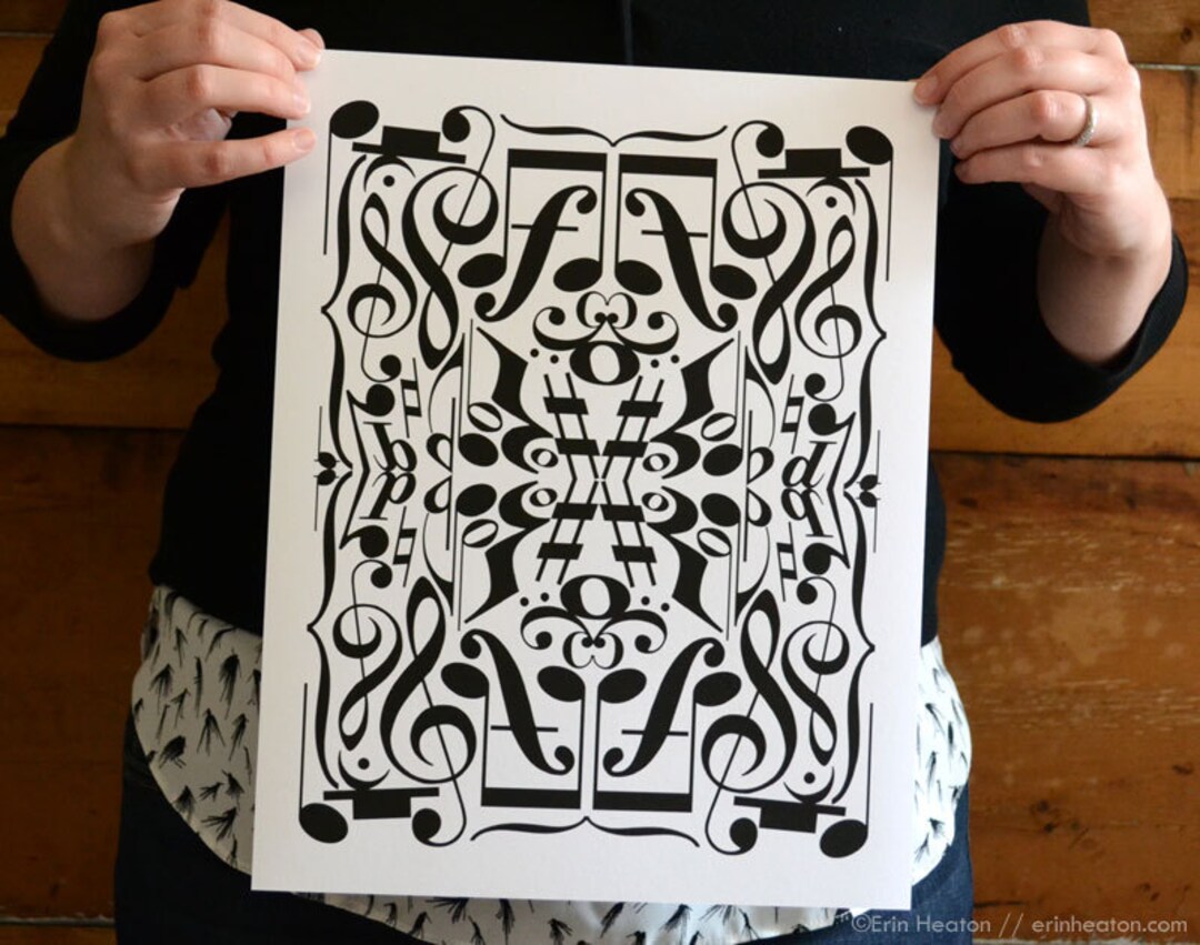 Musical Notation / Limited Edition Music Note Art Print / 11x14 Fine ...