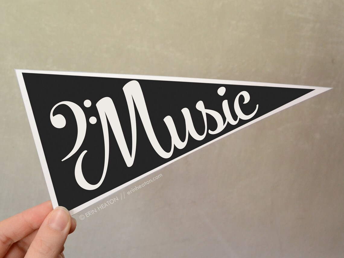 Music Party Decor / Printable MUSIC and BRAVO Pennant Flags / - Etsy