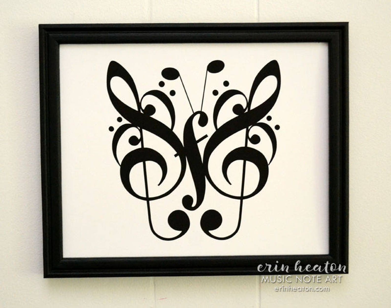 Treble Clef / BUTTERFLY #2 Music Art Print - 5x7, 8x10, 11x14 Fine Art ...