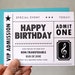 CONCERT TICKET Birthday Card / Musical Birthday Card / Treble Clef Card ...