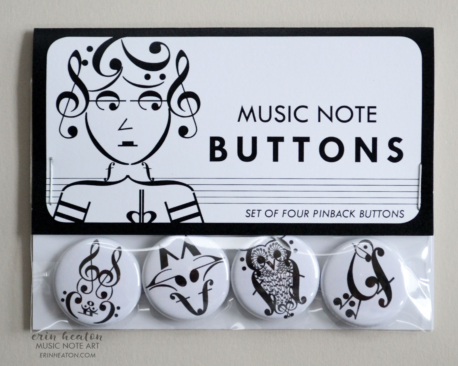Music Buttons / Set of 4 MUSIC NOTE ANIMAL Magnets or Buttons - Etsy