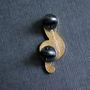 Treble Clef Pin / TREBLE CLEF SNAKE Music Pin / Shiny Gold and Black ...
