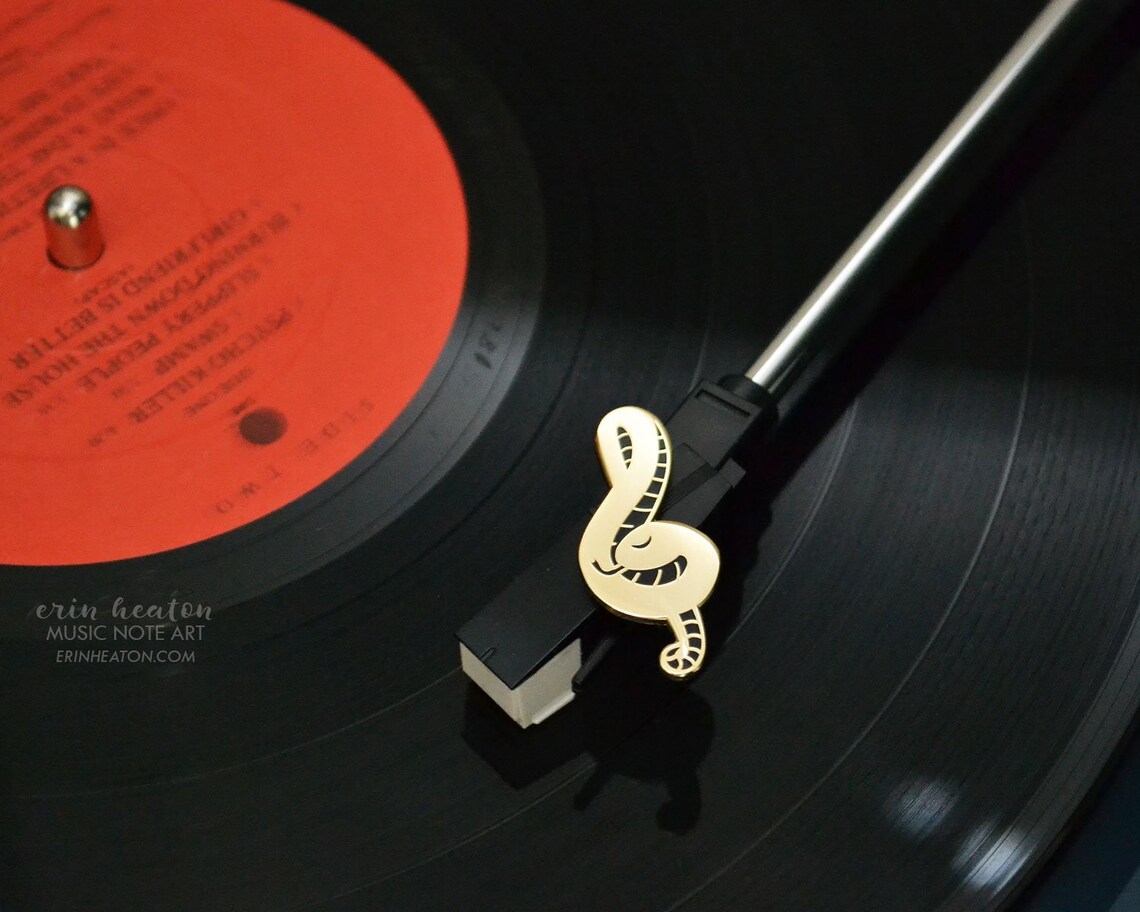 Treble Clef Pin / TREBLE CLEF SNAKE Music Pin / Shiny Gold and - Etsy