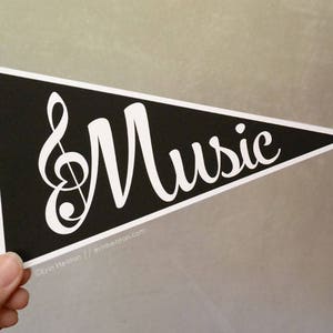 Music party decor / Printable MUSIC and BRAVO pennant flags / | Etsy