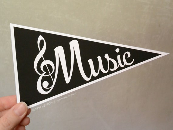 Music Party Decor / Printable MUSIC and BRAVO Pennant Flags / - Etsy
