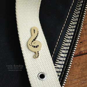 Treble Clef Pin / TREBLE CLEF SNAKE Music Pin / Shiny Gold and Black ...