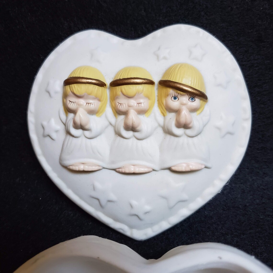Vintage Hallmark Three Little Angels Ceramic Trinket Box | Etsy