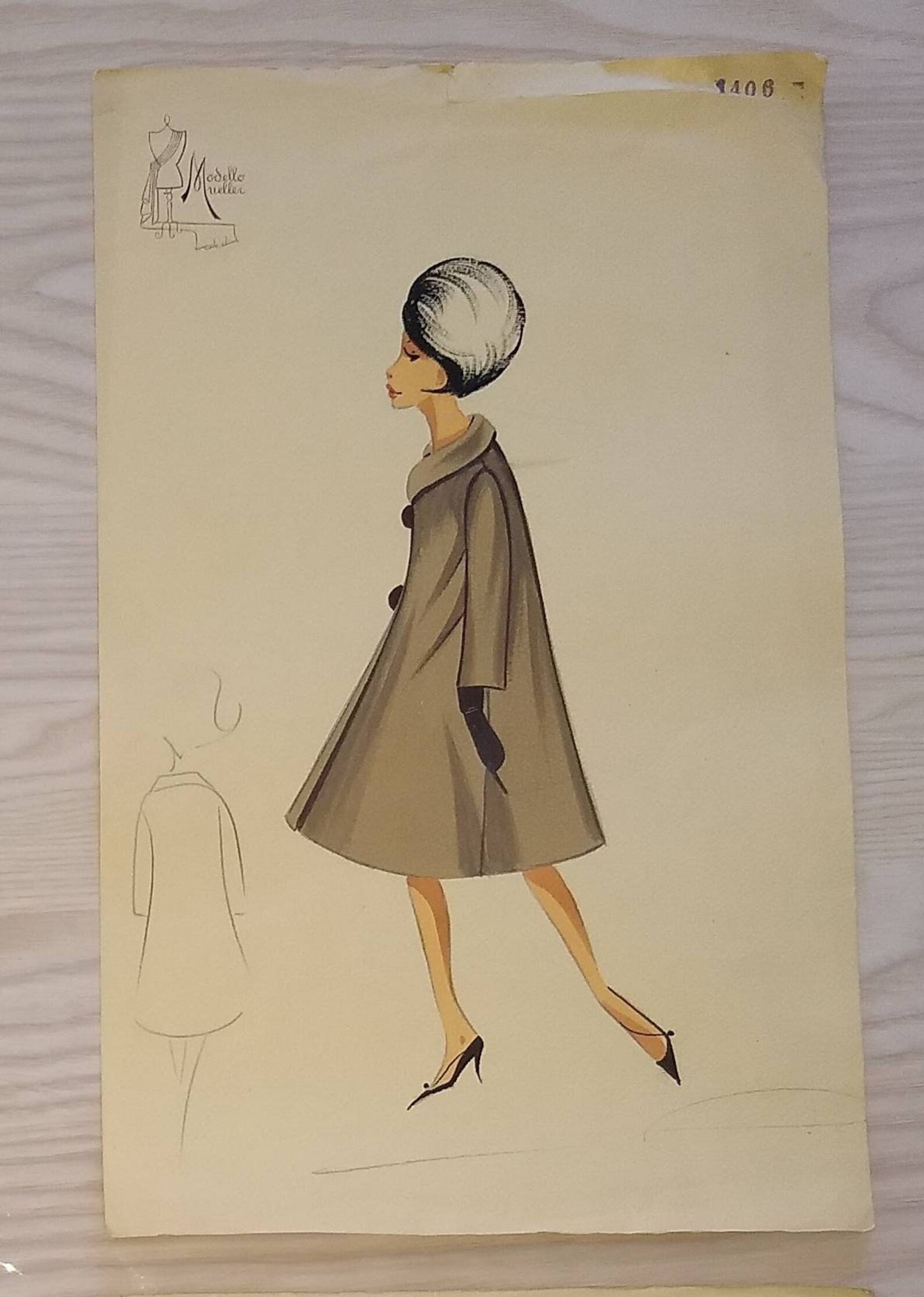 Amazing Vintage 60s Fashion Sketch or Croquis Original Artwork - Etsy UK
