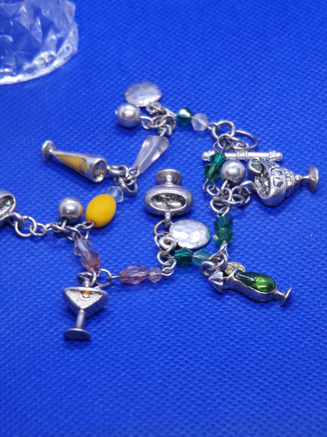 Cocktail Anyone? Darling Hand Made Cocktail Charm and Colorful Faceted ...