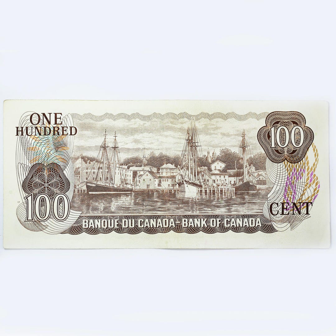1975 Canada 100 Dollar Bill One Hundred Bank Note, Banknote, Canadian ...