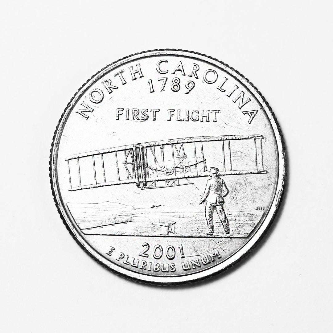 2001 D USA 25 Cents Coin, Quarter Dollar - Washington - North Carolina ...