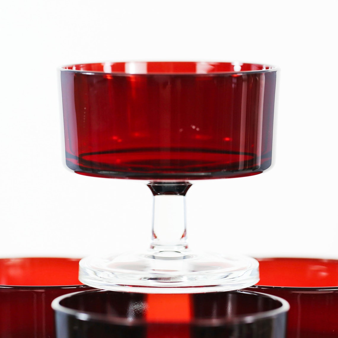 Vintage Set of 4 Luminarc Arcoroc Cavalier Ruby Red Glasses - Etsy