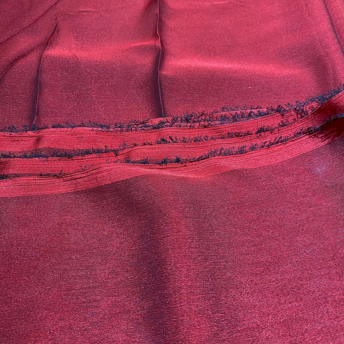 Dark Red Sheer Polyester Blend Fabric: Lightweight Dress & Blouse ...