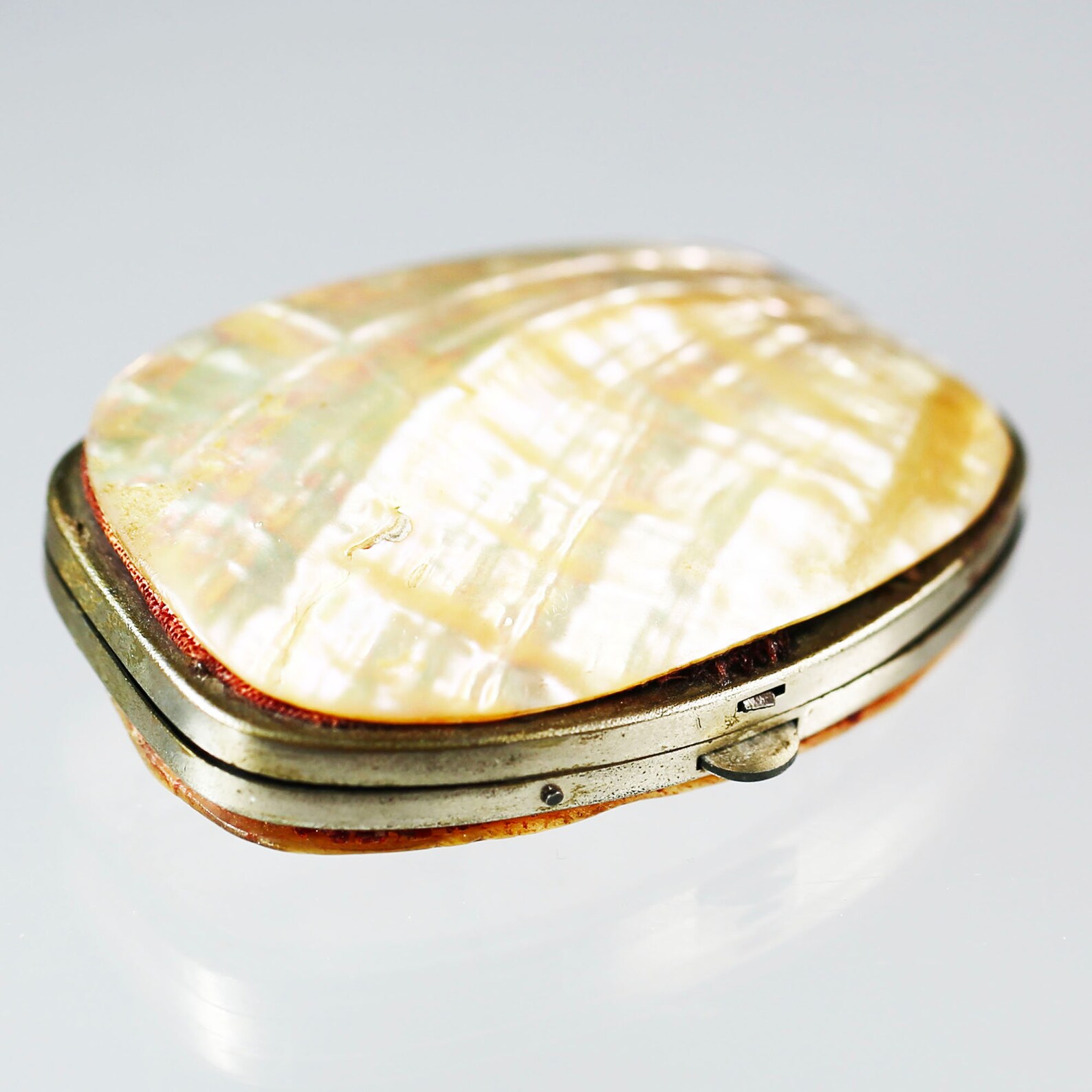 Antique Victorian Seashell Coin or Change Purse Mother of Pearl, Red ...