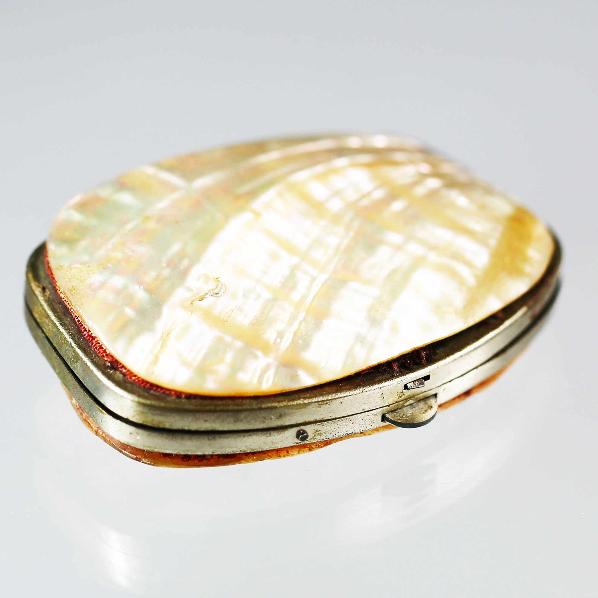 Antique Victorian Seashell Coin or Change Purse Mother of Pearl, Red ...