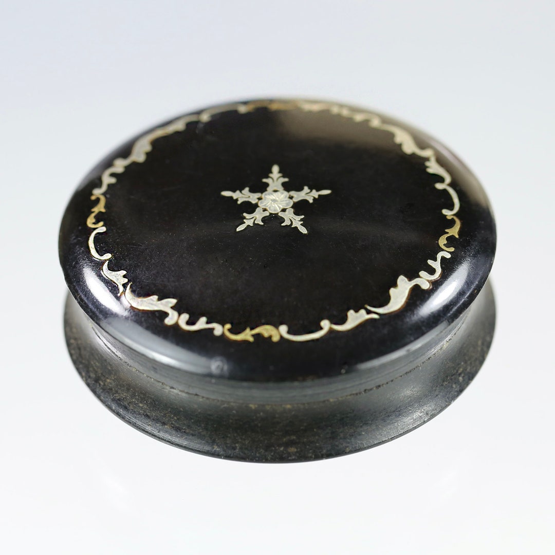 Antique Tortoise Shell Pill Box Incrusted With Silver and Gold - Etsy