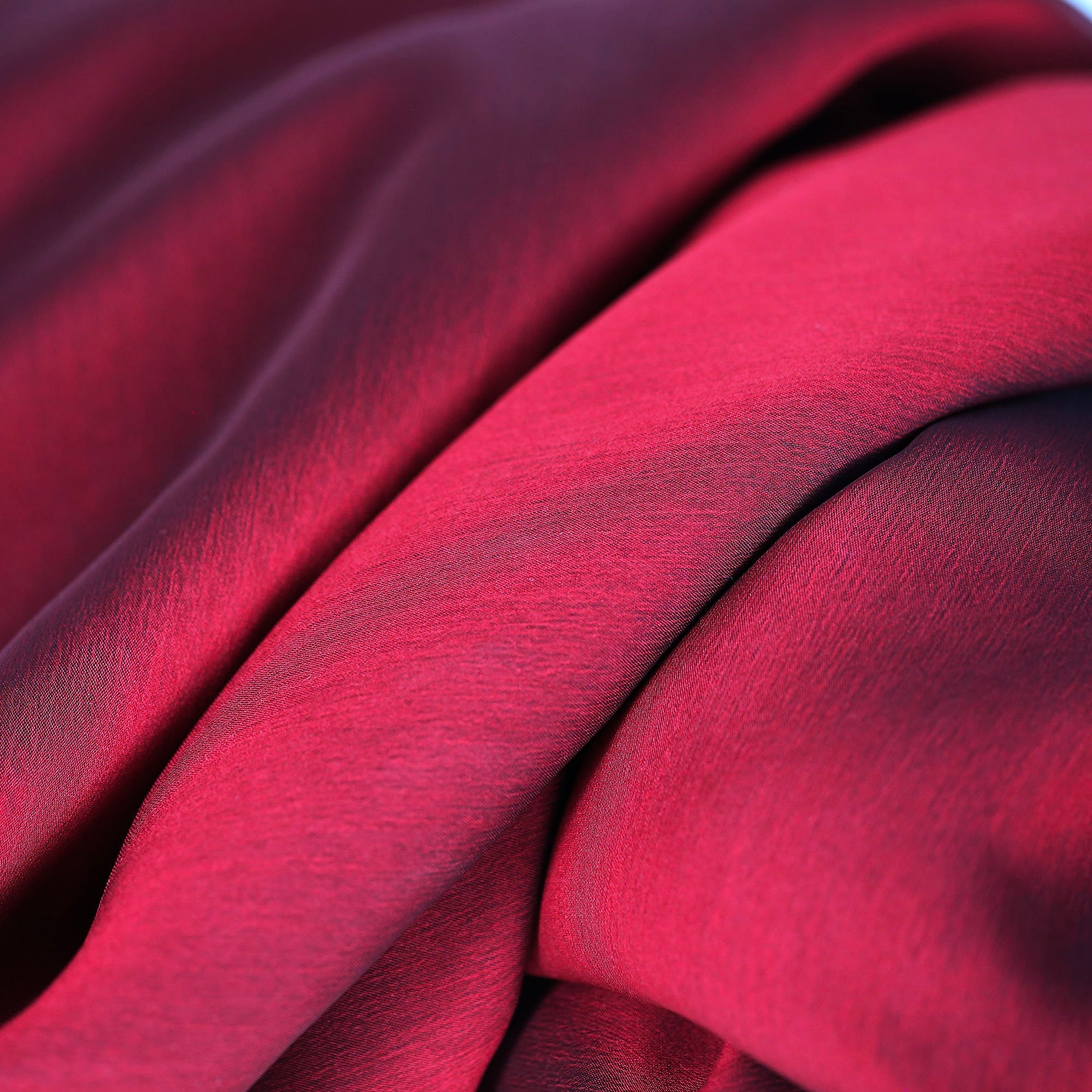 Dark Red Sheer Polyester Blend Fabric: Lightweight Dress & Blouse ...