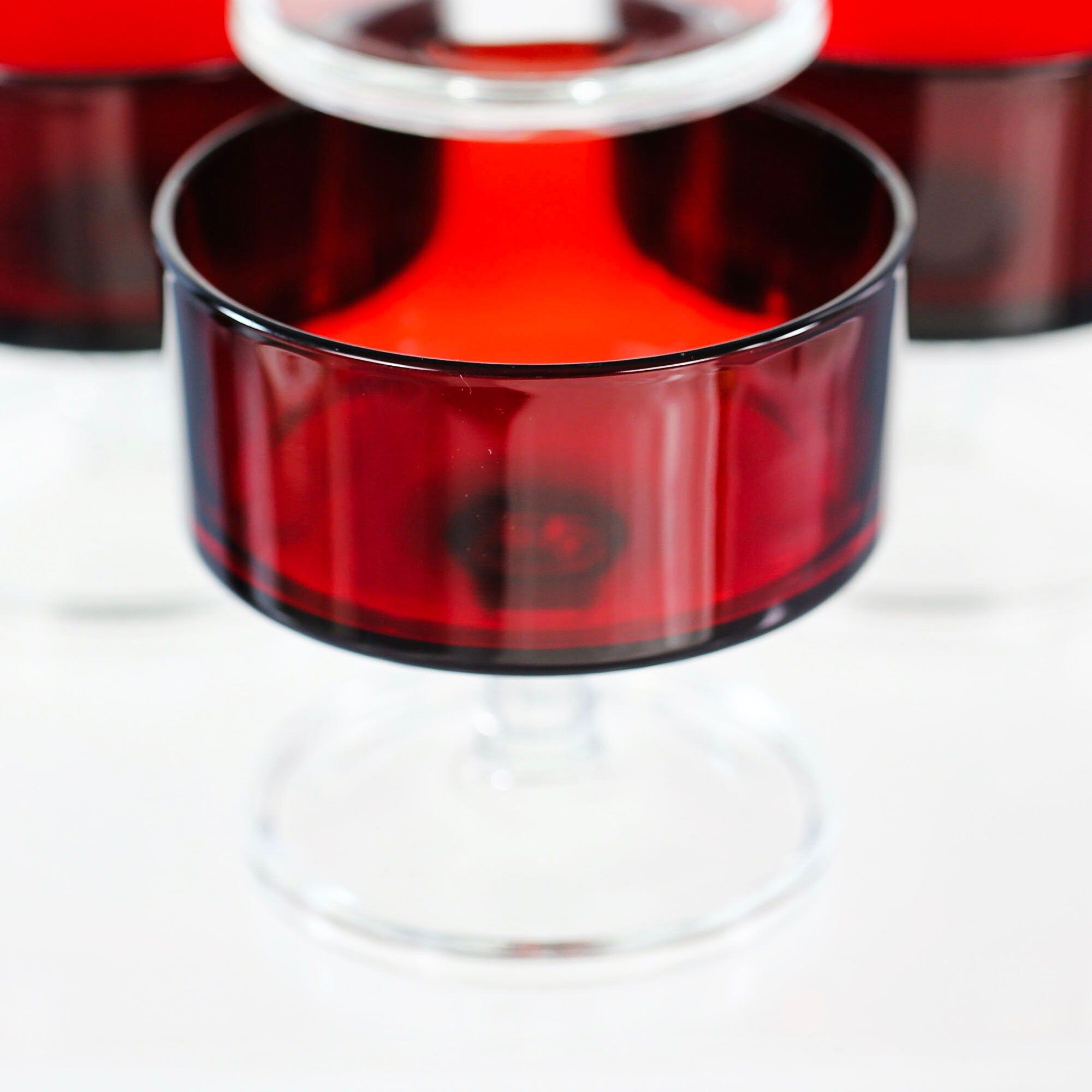 Vintage Set of 4 Luminarc Arcoroc Cavalier Ruby Red Glasses - Etsy