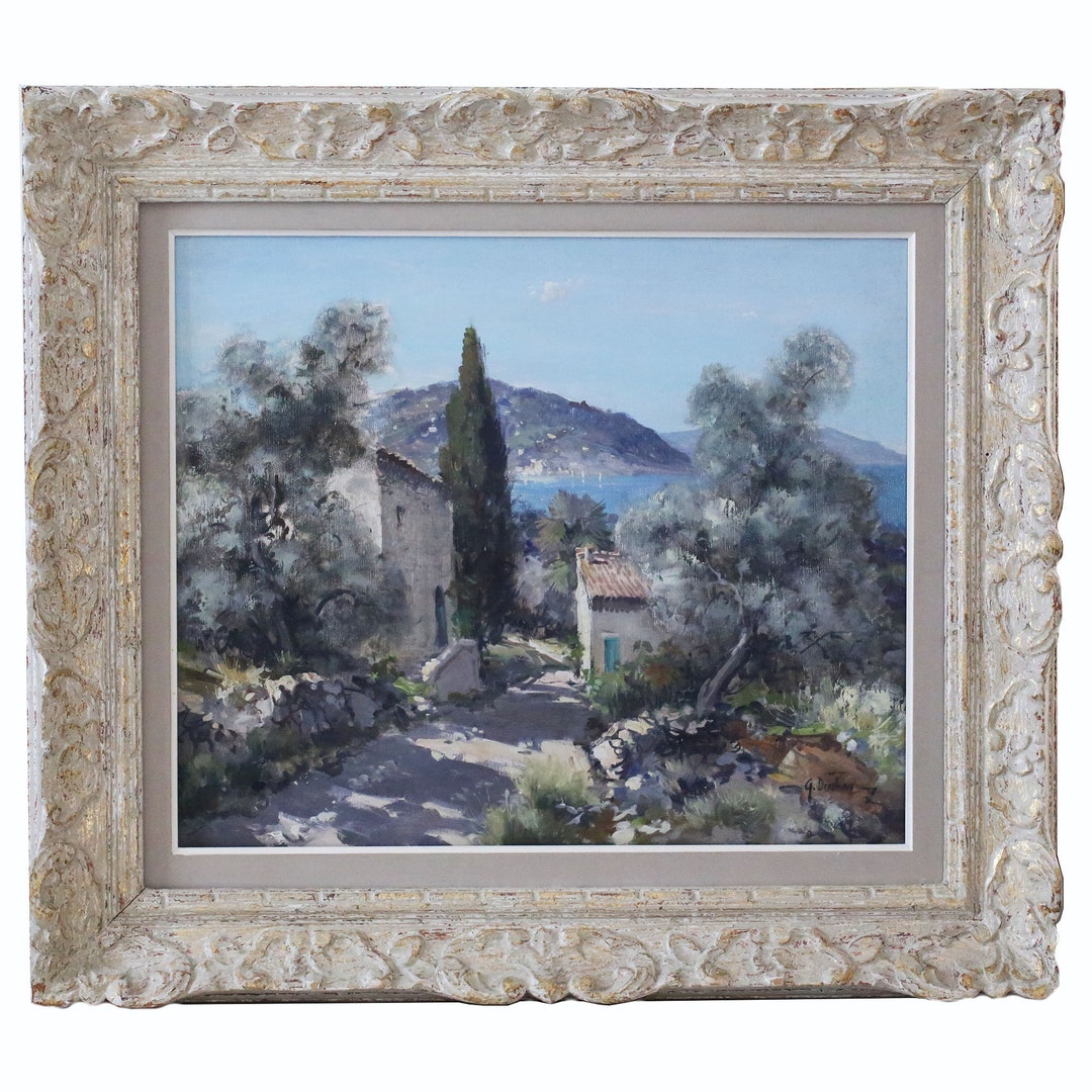 French Gabriel Deschamps Born 1919 Oil on Canvas View of Cap Martin Monaco - Etsy