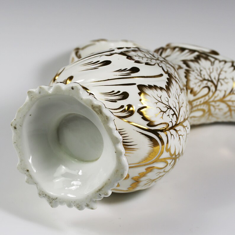 Antique Porcelain Water Pitcher White With Gold Accent on - Etsy