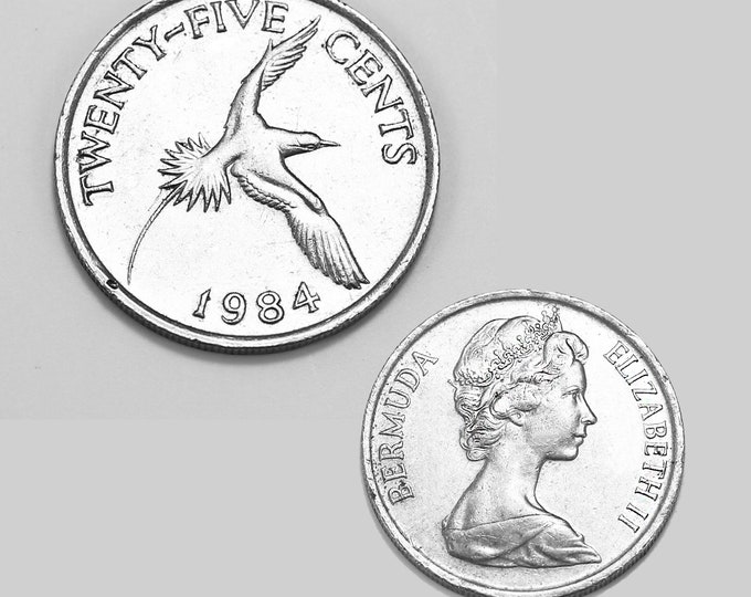 1984 Bermuda 25 Cent Quarter Coin - Etsy