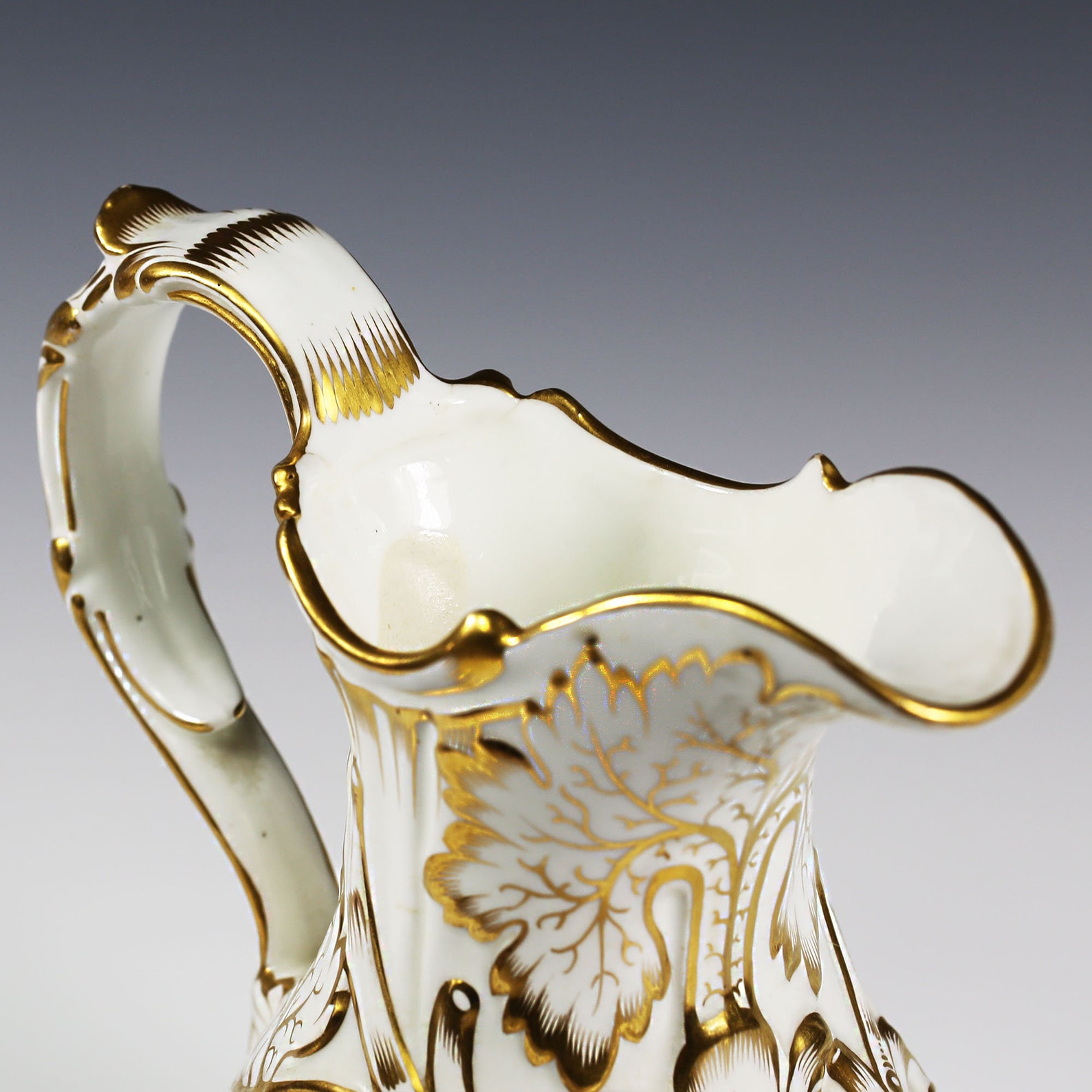 Antique Porcelain Water Pitcher White With Gold Accent on - Etsy